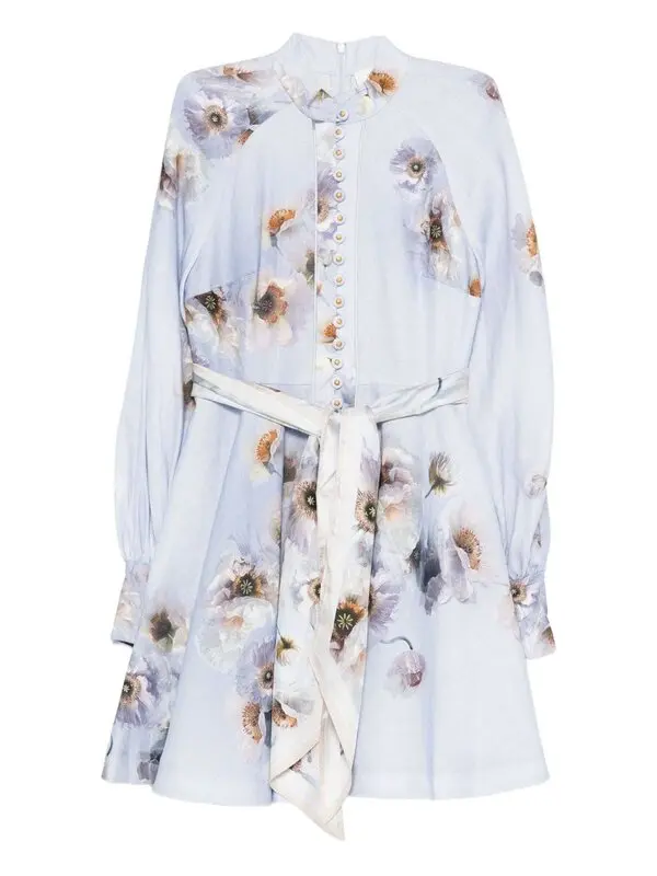 Zimmermann Hypnotic Linen Shirt Dress - Purple
