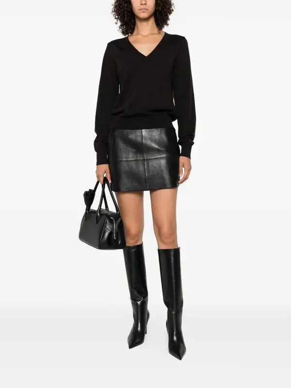 PAROSH Leather Mini Skirt