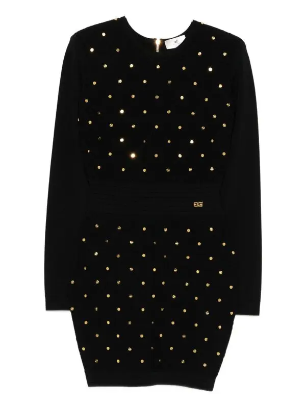 Elisabetta Franchi Knitted Mini Dress - Black