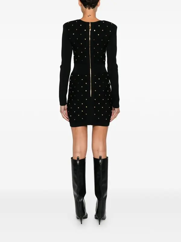 Elisabetta Franchi Knitted Mini Dress - Black