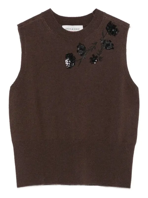 Ermanno Scervino Embroidered Wool Vest