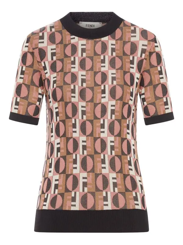 Fendi Jacquard Geometric Pattern Top