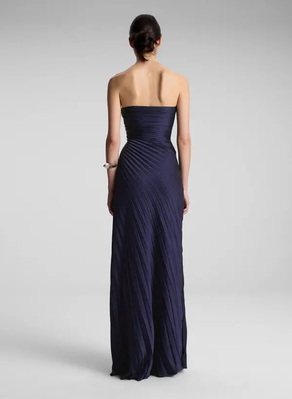 A.L.C. Bianca Strapless Pleated Maxi Dress - Riviera