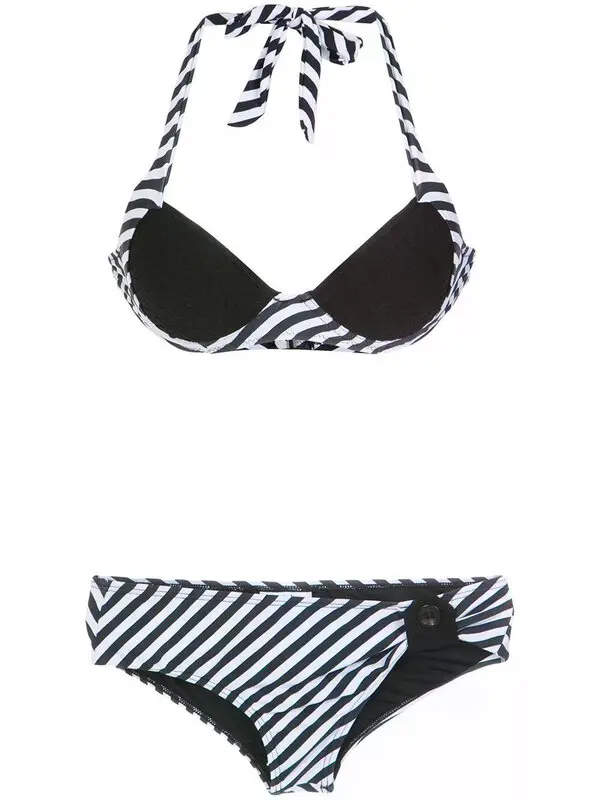 AMIR SLAMA Striped Halterneck Bikini Set