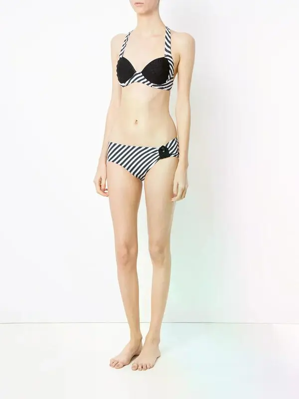 AMIR SLAMA Striped Halterneck Bikini Set
