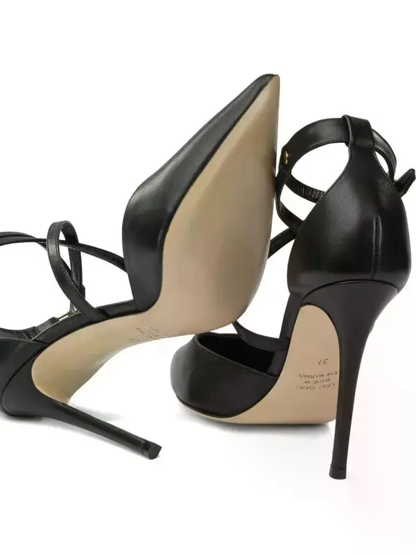 NINALILOU Buckled Strap Pointed Toe Pumps