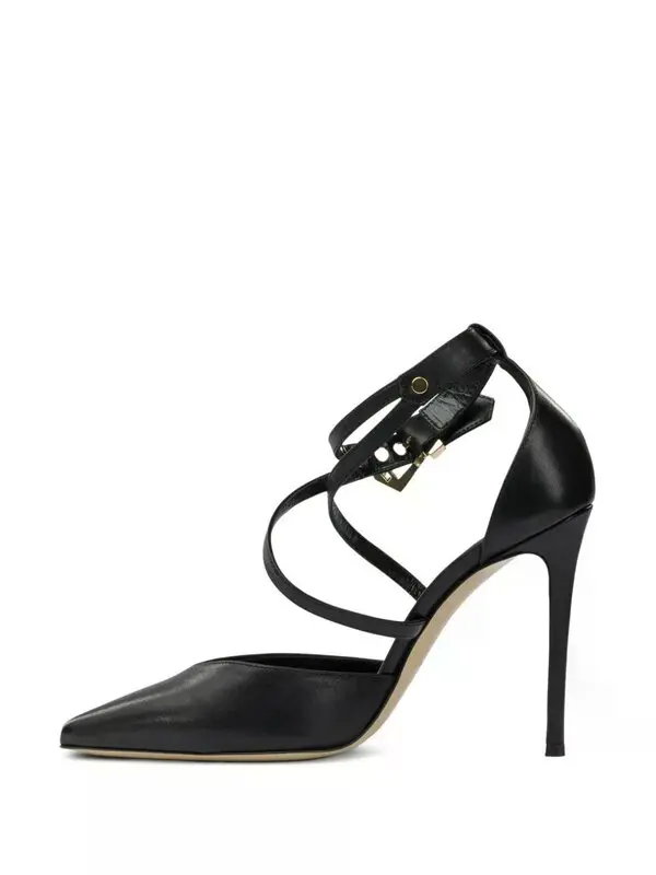 NINALILOU Buckled Strap Pointed Toe Pumps