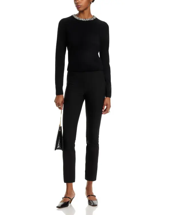 Bloomingdale'S Crystal Trim Cashmere Sweater