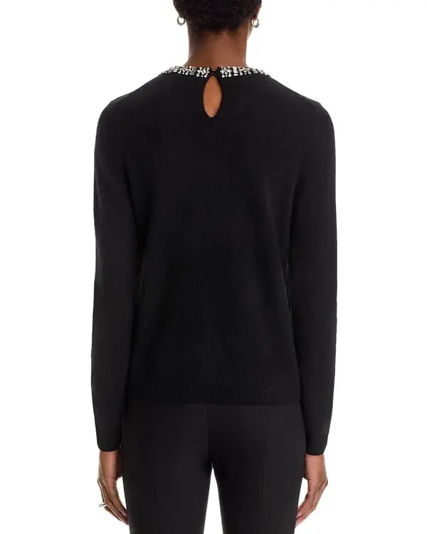 Bloomingdale'S Crystal Trim Cashmere Sweater