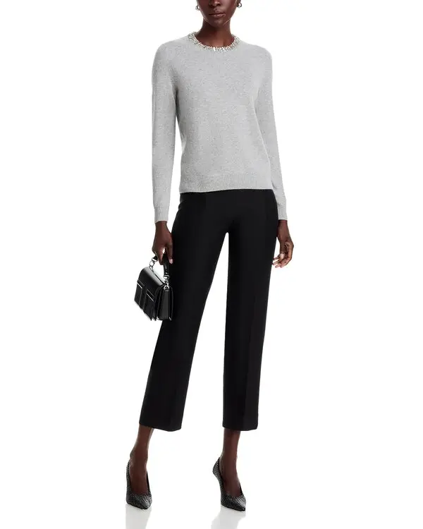 Bloomingdale'S Crystal Trim Cashmere Sweater