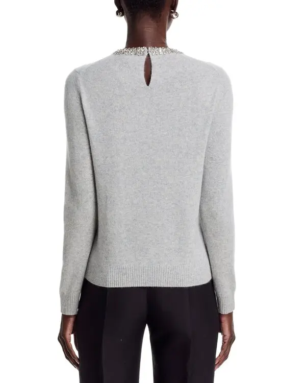 Bloomingdale'S Crystal Trim Cashmere Sweater
