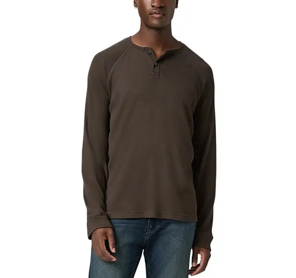 Paige Abaroa Slim Fit Henley - Deep Oak