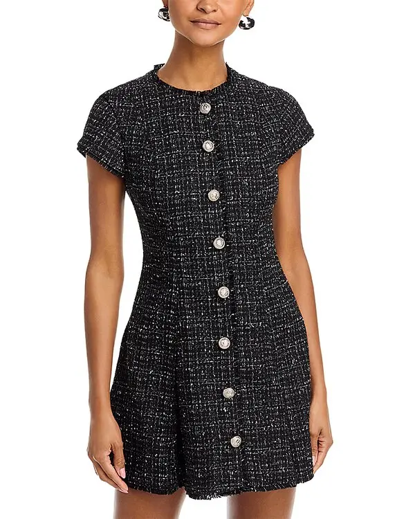 French Connection Speckled Tweed Mini Dress