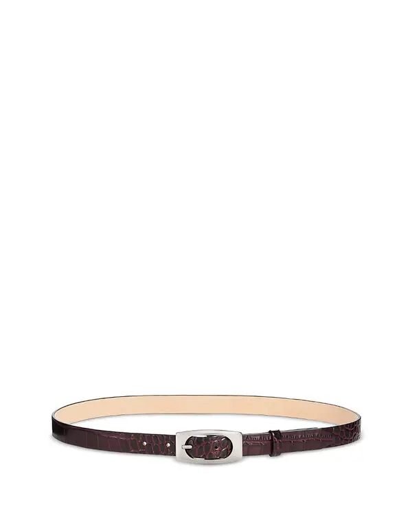Rag & Bone Rory Croc Embossed Belt - Bordeaux Croc