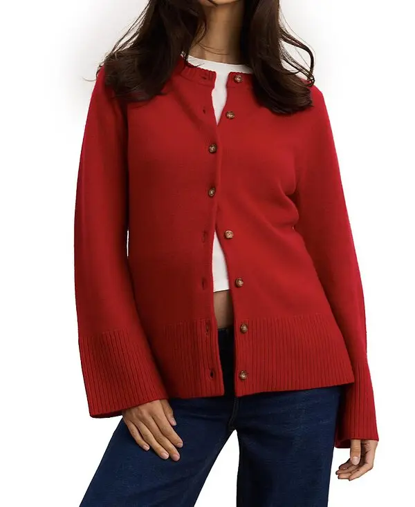 Hatch Collection Celine Contour Maternity Cardigan - Cherry