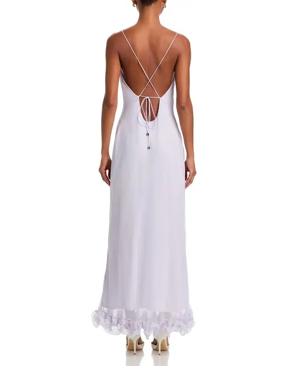 ROTATE BY BIRGER CHRISTENSEN Chiffon Slip Dress With Ruffled Hem - Lavender