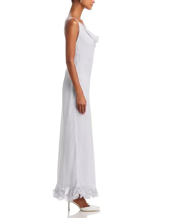 ROTATE BY BIRGER CHRISTENSEN Chiffon Slip Dress With Ruffled Hem - Lavender