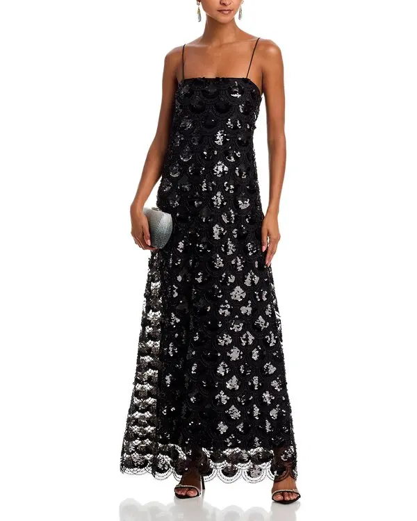 ROTATE BY BIRGER CHRISTENSEN Sequin Embellished Slip Dress