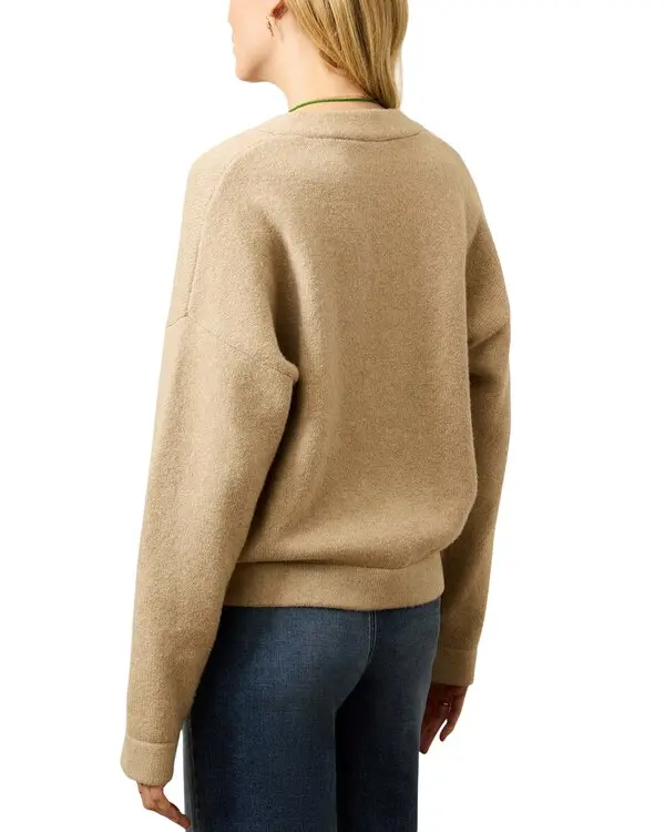 Faherty Brand Jackson V-neck Popover Sweater - Oatmeal Heather