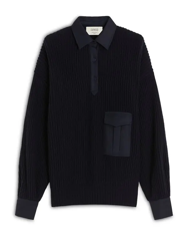 Max Mara Signature Vanda Collared Wool & Cashmere Sweater - Ultramarine