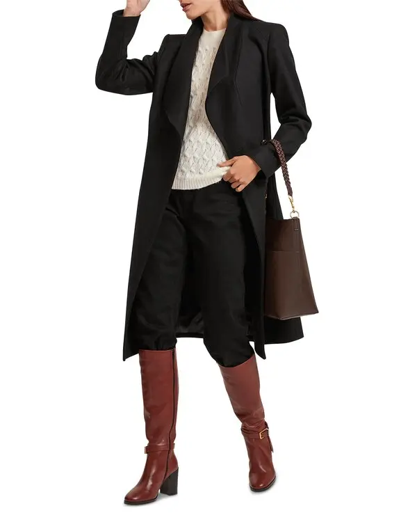 Ted Baker London Wool Blend Wrap Coat - Black