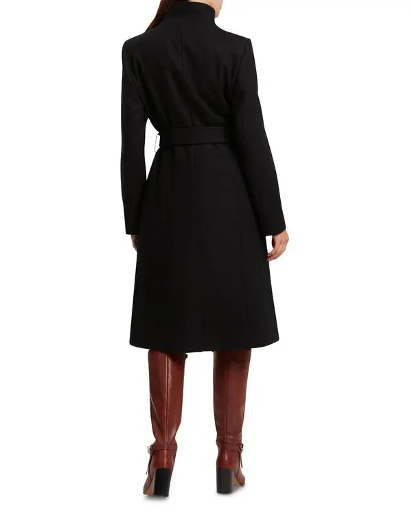 Ted Baker London Wool Blend Wrap Coat - Black