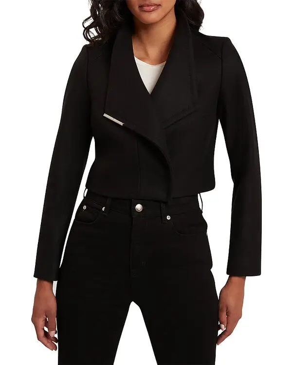 Ted Baker London Wool Blend Wrap Jacket - Black