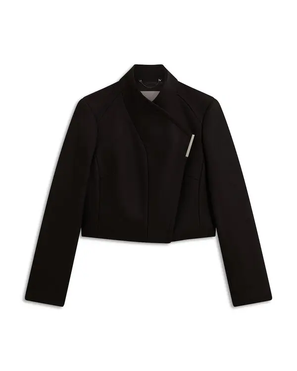 Ted Baker London Wool Blend Wrap Jacket - Black