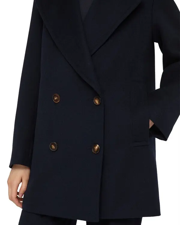 Lafayette 148 New York Camel Hair Double Breasted Pea Coat