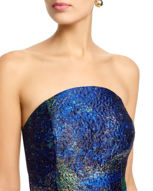 Rickie Freeman For Teri Jon Jacquard Gown - Cobalt Multi
