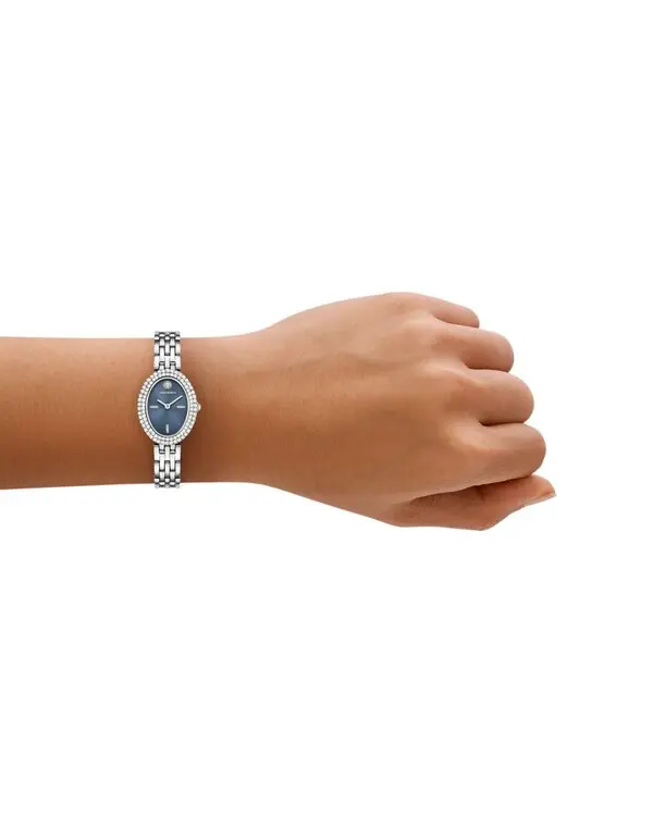 Tory Burch The Oval Watch, 22mm X 28mm - Blue/Silver  display picture 3
