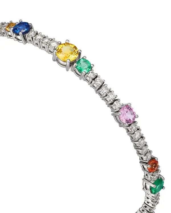 Bloomingdale'S Ruby, Emerald & Rainbow Sapphire Tennis Bracelet