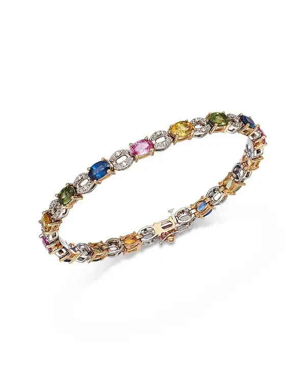 Bloomingdale'S Sapphire & Diamond Tennis Bracelet - White/gold