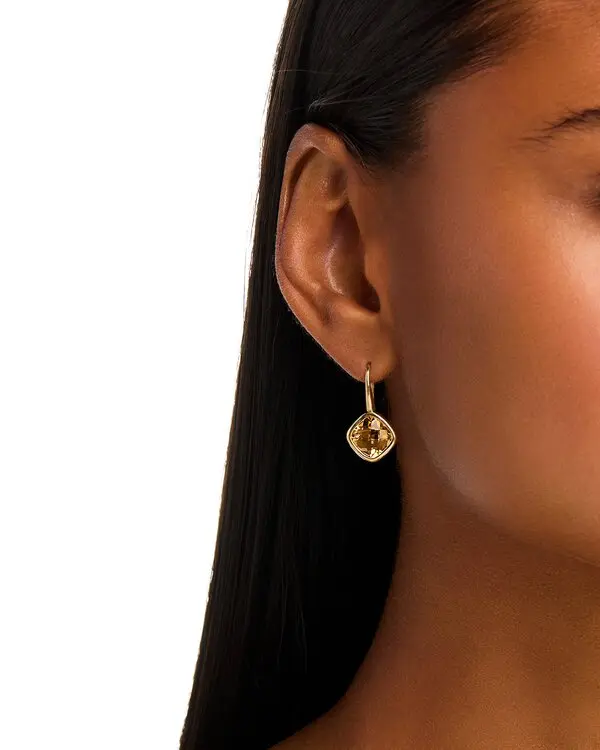 Bloomingdale'S Gemstone Cushion Drop Earrings In 14k Yellow Gold - Citrine