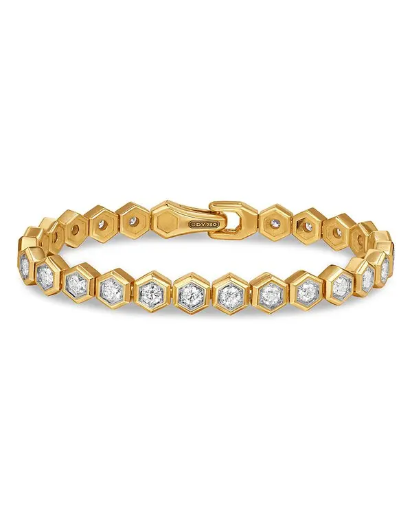 David Yurman Hex Pave Tennis Bracelet - Gold