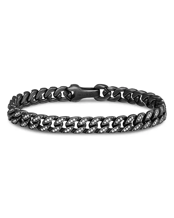 David Yurman Curb Chain Bracelet With Diamonds - Black