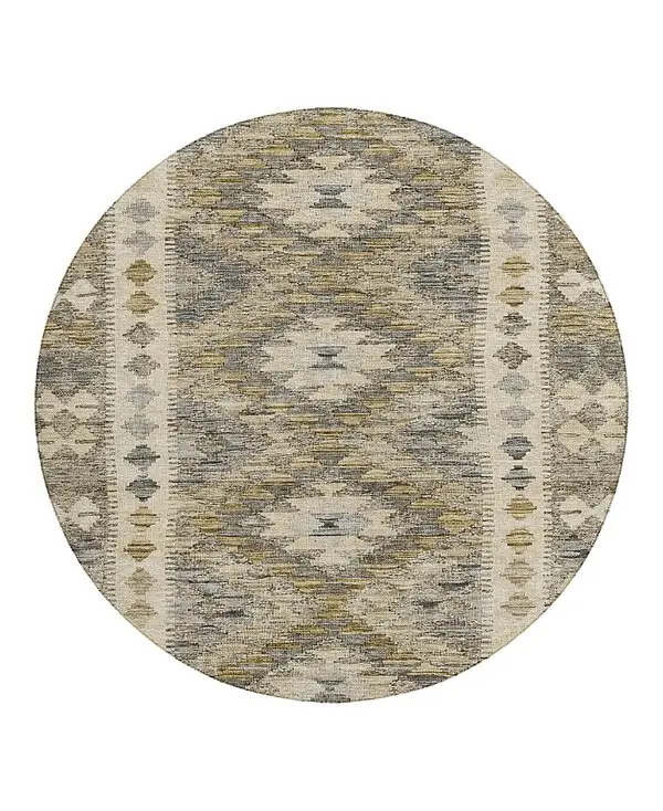 DALYN RUG COMPANY Solace Washable Sl13 Round Area Rug 8'0 X 8'0 - Tan/beige
