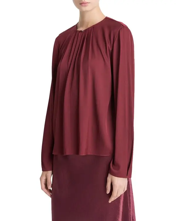 Vince Pleated Neck Blouse