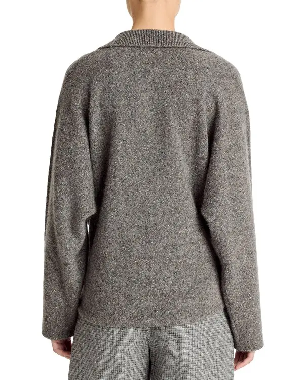Vince Donegal Dolman Polo Collar Cashmere Sweater