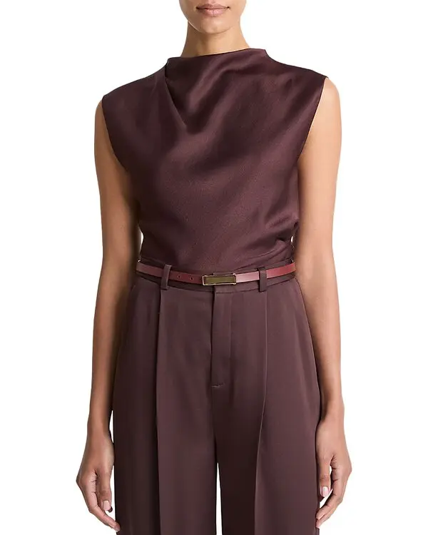 Vince Draped Cowlneck Top - Fig