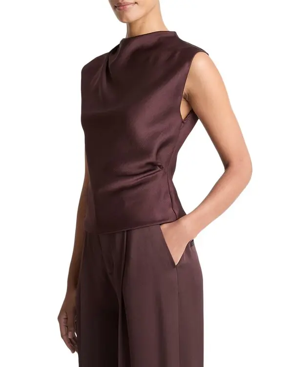 Vince Draped Cowlneck Top - Fig