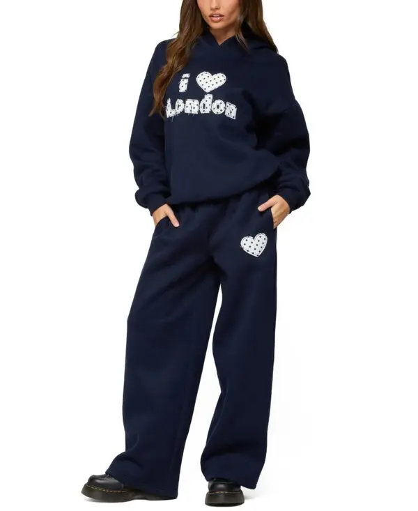 EDIKTED I Heart London Hoodie - Navy