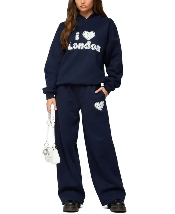 EDIKTED I Heart London Hoodie - Navy