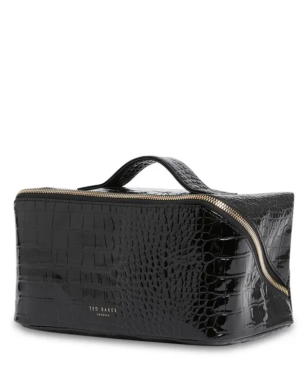 Ted Baker London Vieda Croc Embossed Small Makeup Bag - Black