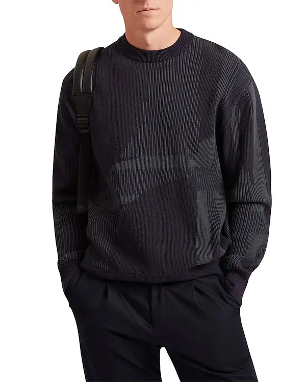 Ted Baker London Abstract Crewneck Sweater - Navy