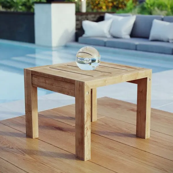 MODWAY Upland Outdoor Patio Wood Side Table
