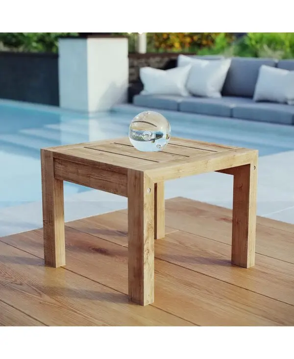 MODWAY Upland Outdoor Patio Wood Side Table