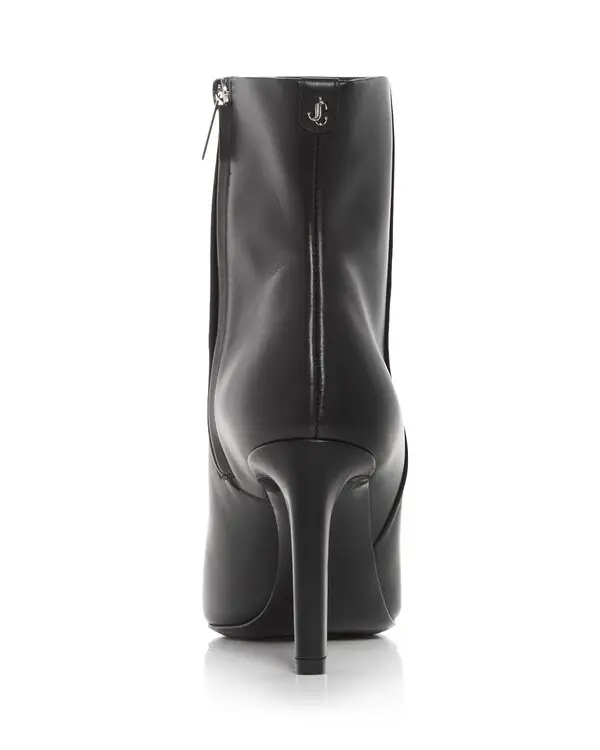 JIMMY CHOO Frankie 85 Croc Embossed Booties - Black