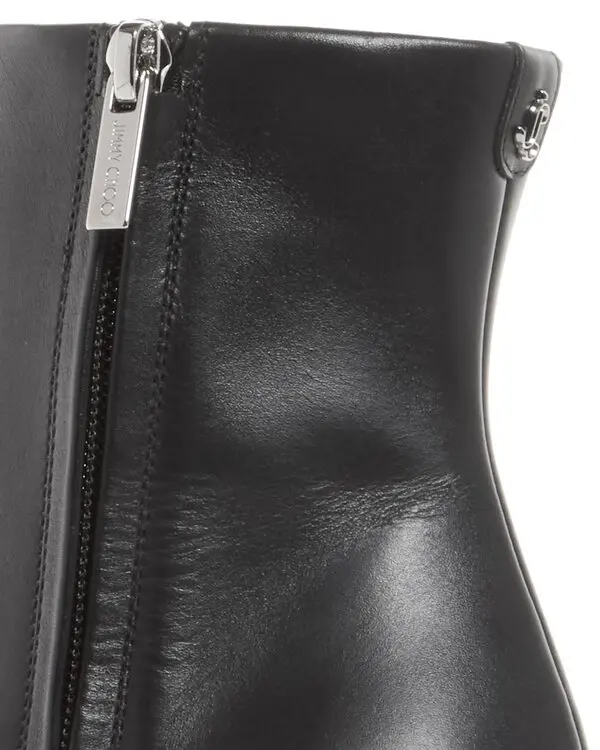 JIMMY CHOO Frankie 85 Croc Embossed Booties - Black