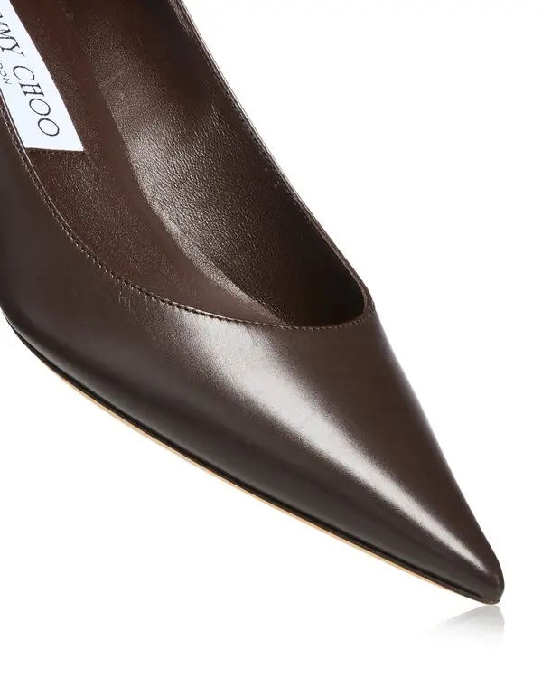 JIMMY CHOO Amelia Pointed-toe Pumps - Chocolate